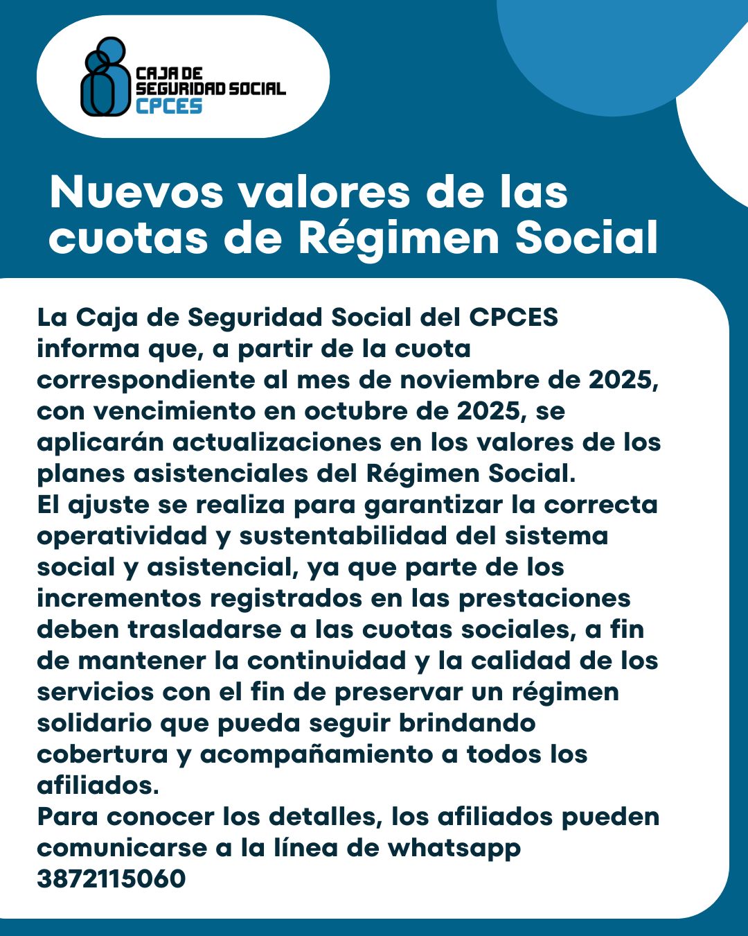 Nuevos valores de las cuotas de Régimen Social - Caja de Seguridad ...